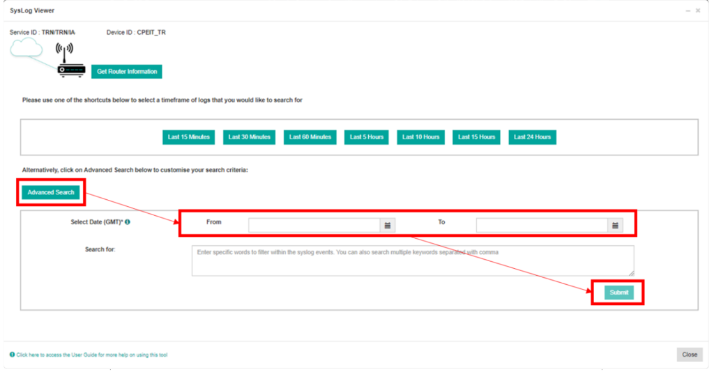 How to use the Syslog Viewer tool? - Colt Online Help