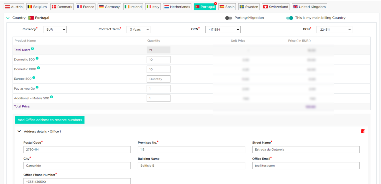 Operator Connect - Ordering Portal - Colt Online Help