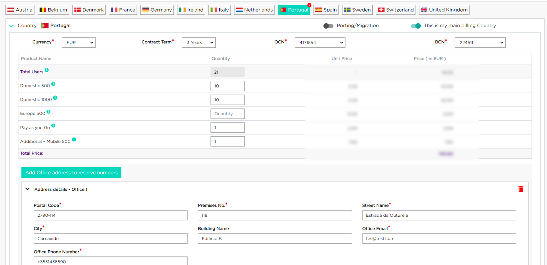 Operator Connect - Ordering Portal - Colt Online Help