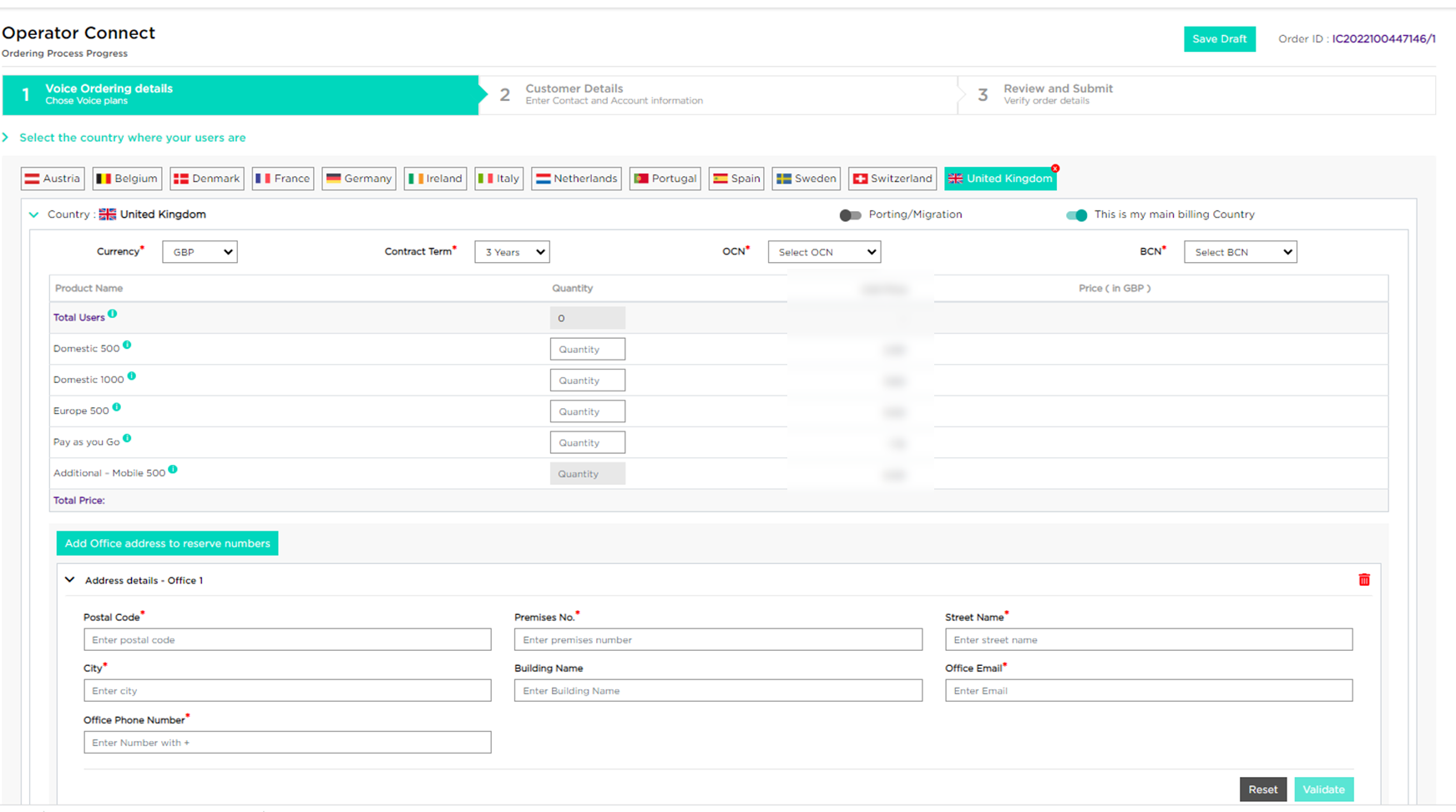 Operator Connect - Ordering Portal - Colt Online Help
