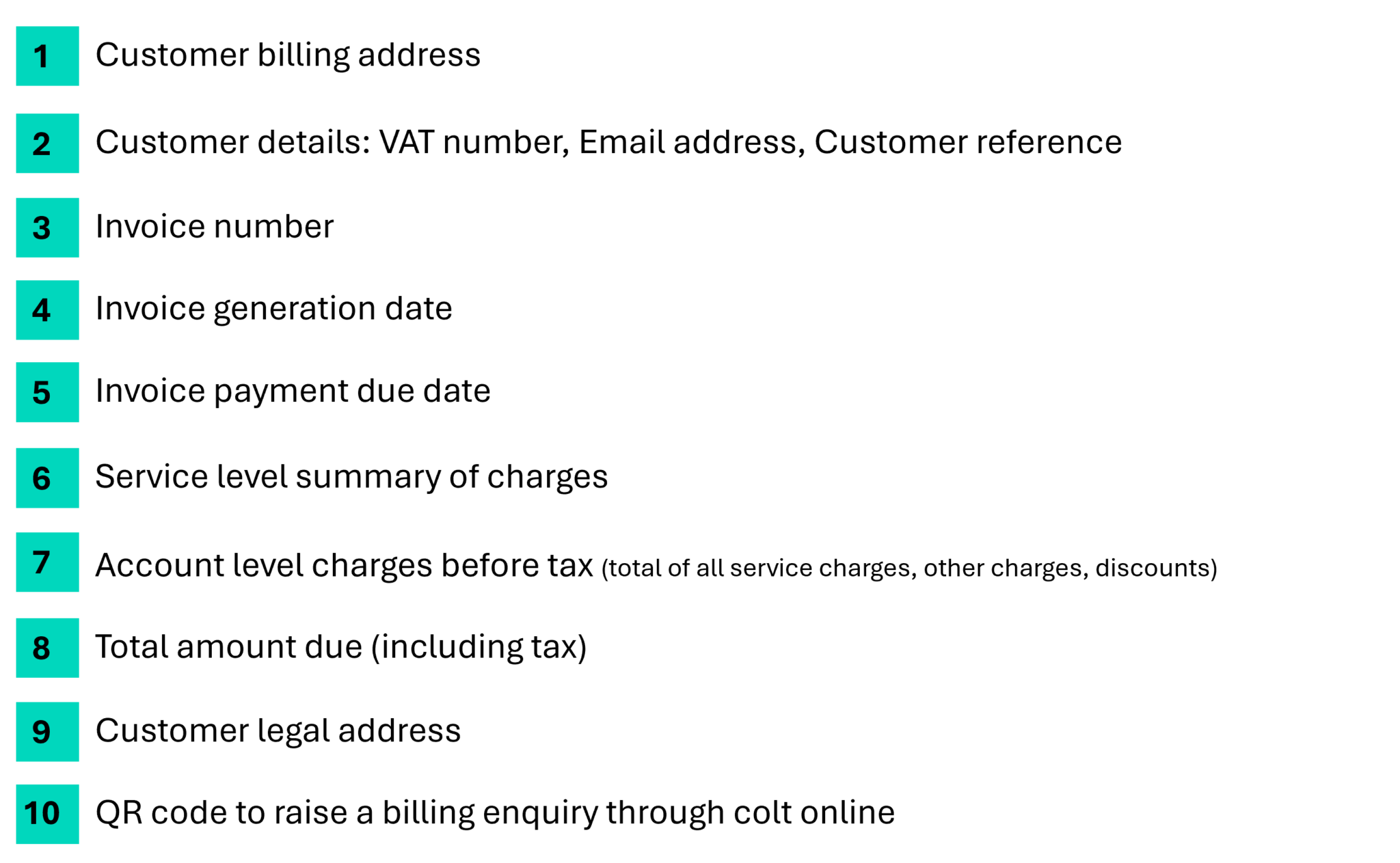 Invoices explained | Customer transition handbook | Colt