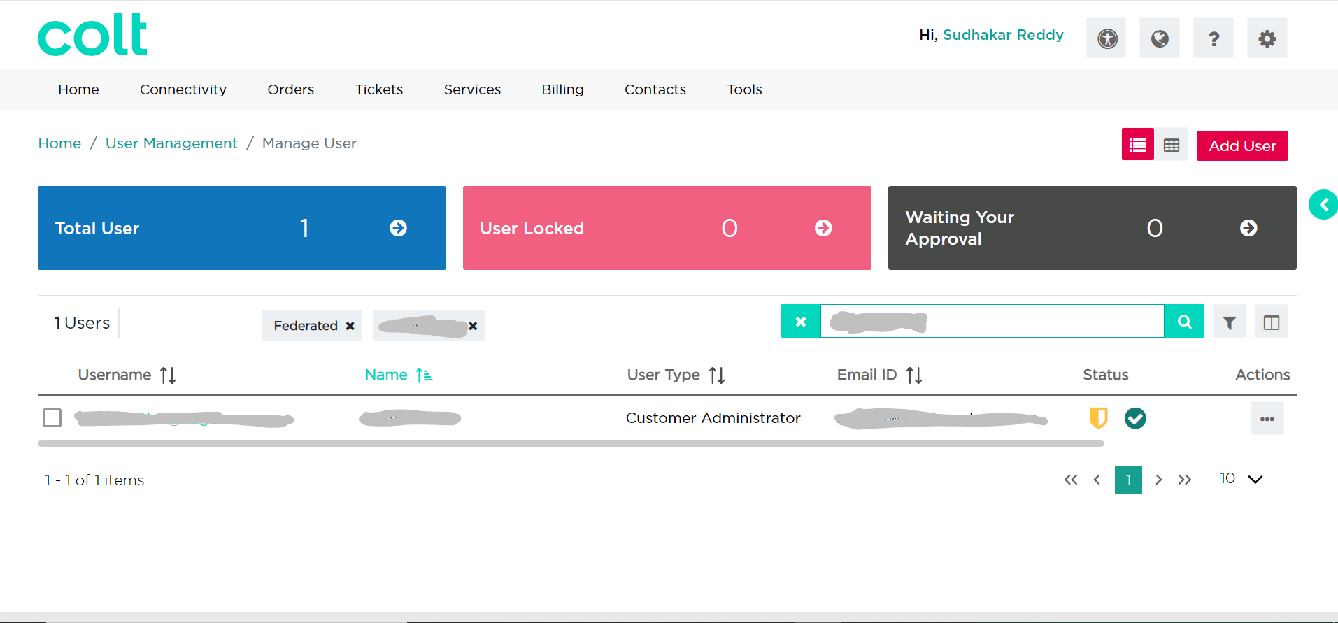 How can I check if a user is set as Single sign On? - Colt Online Help