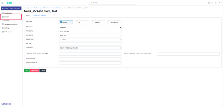 UBOSS Portal Guide - Colt Online Help