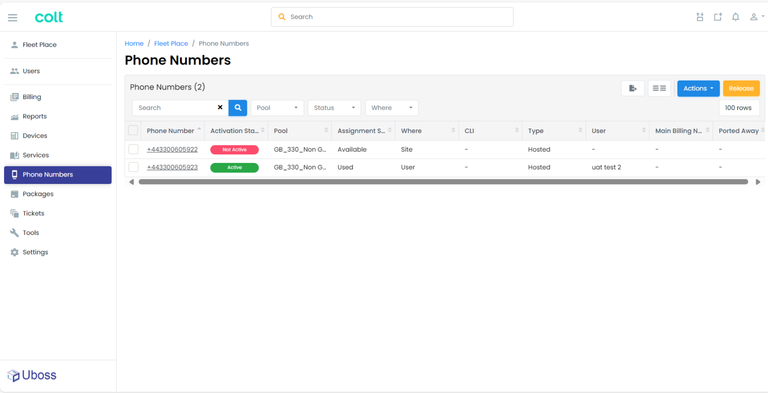 UBOSS Portal Guide - Colt Online Help