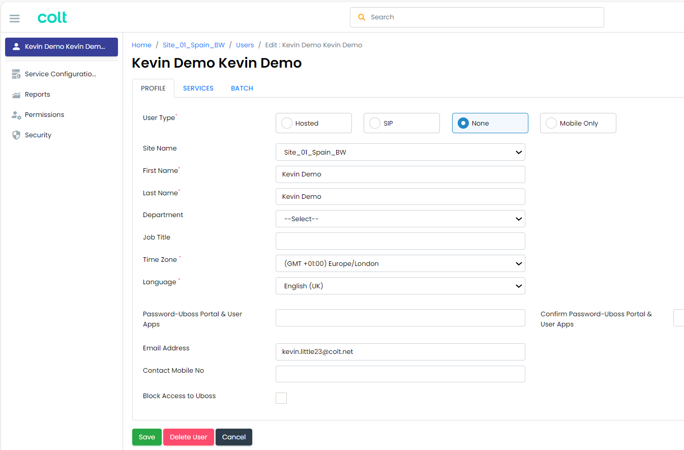 UBOSS Portal Guide - Colt Online Help