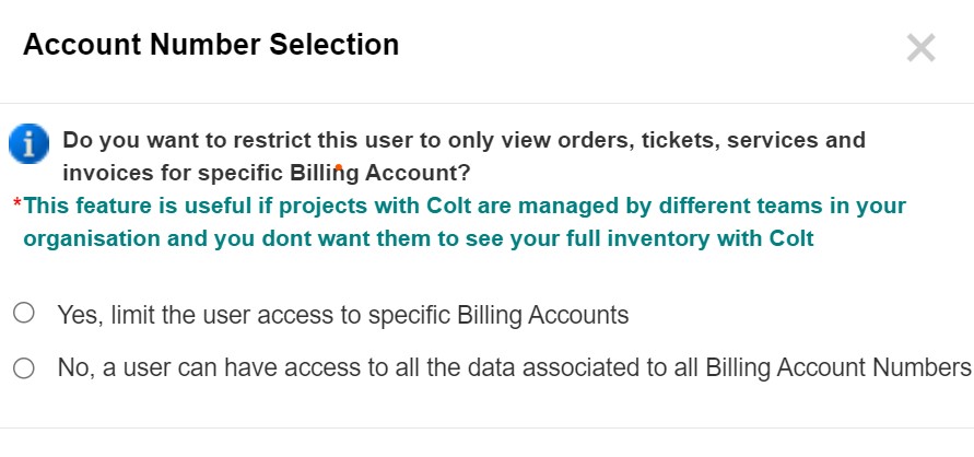 How to create a new user restricted to certain Billing Account Number(s ...