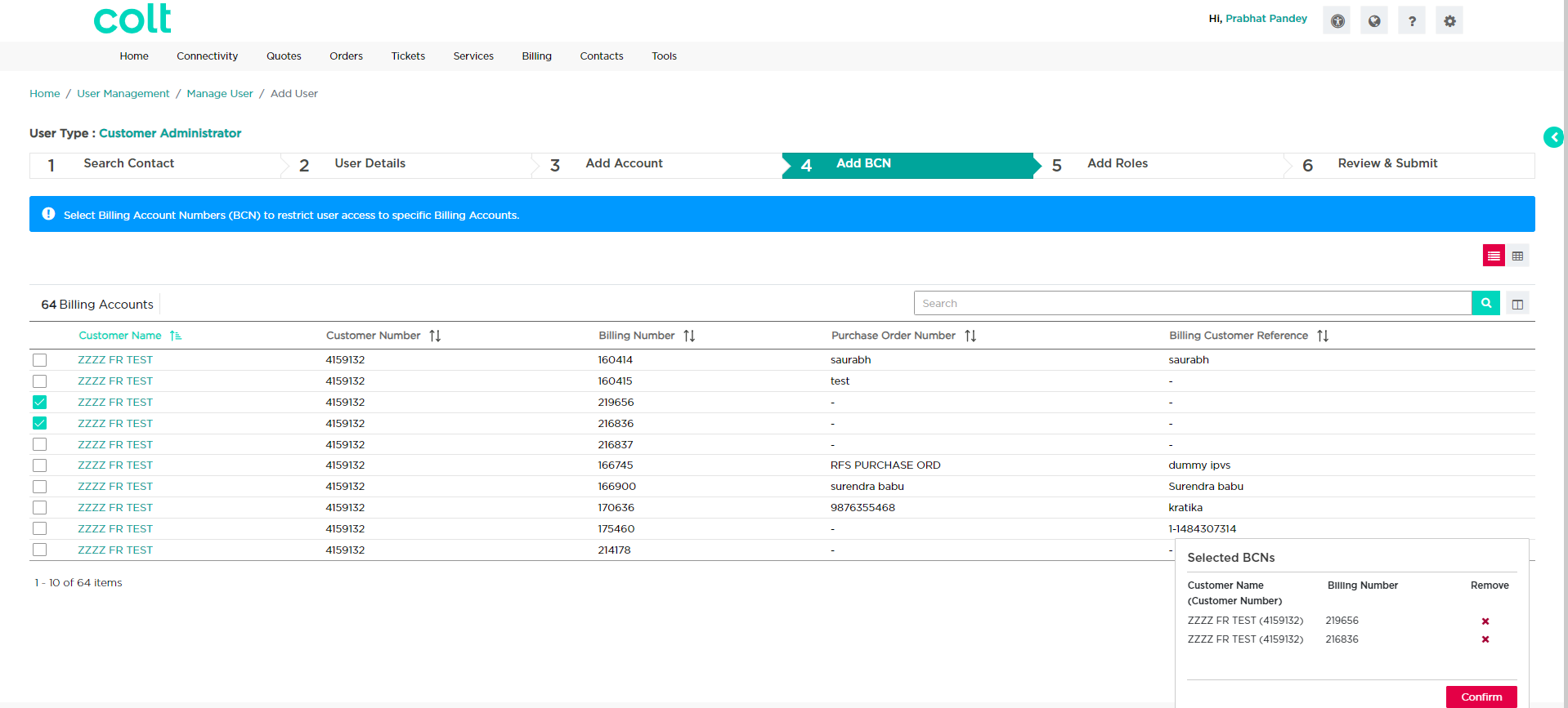How to create a new user restricted to certain Billing Account Number(s ...